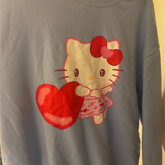 Hello Kitty | Sweaters | Hello Kitty Blue Sweatshirt With Red Heart ...